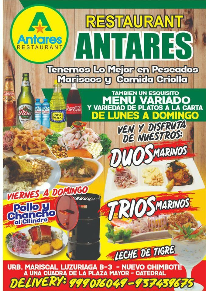 Menu at Antares Restaurante, Chimbote