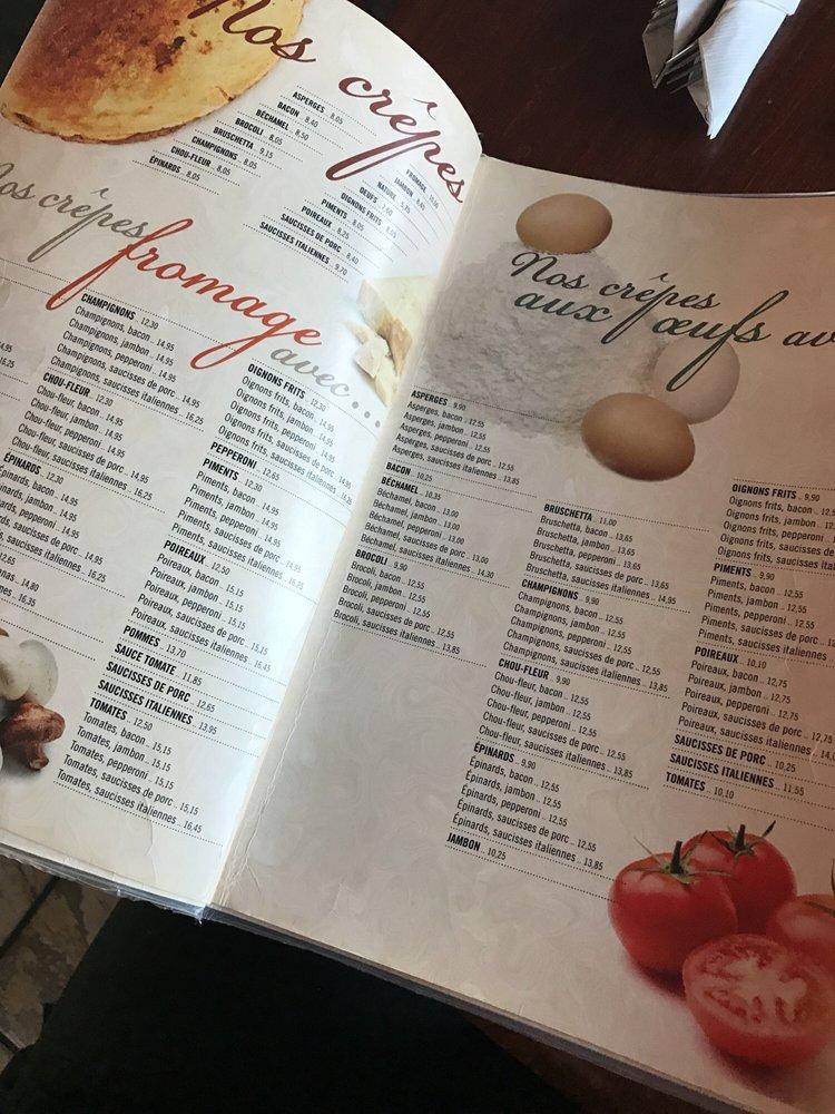 Menu at Crêperie Bretonne restaurant, Saint-Sauveur