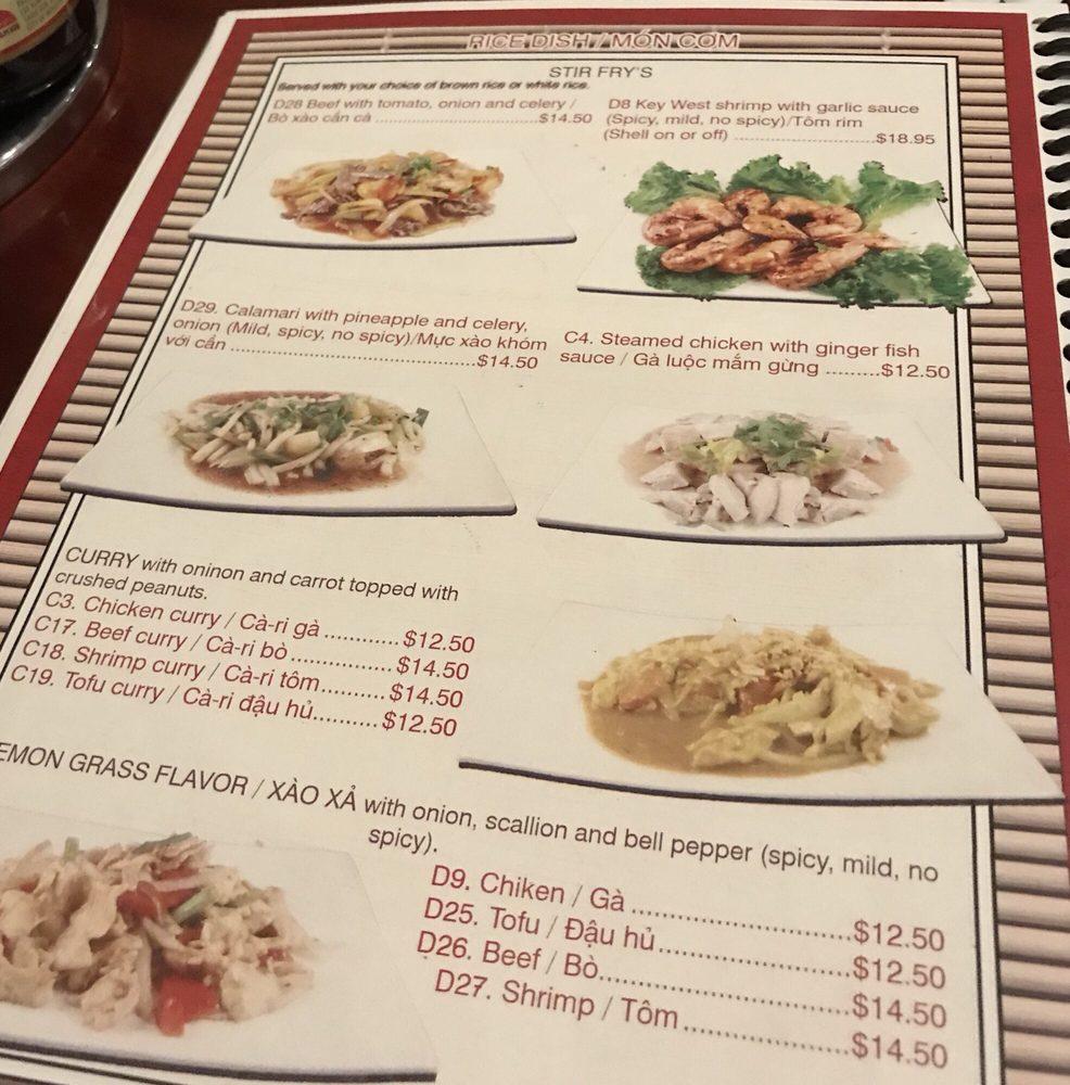 Menu at Noodle Saigon Restaurant, North Naples