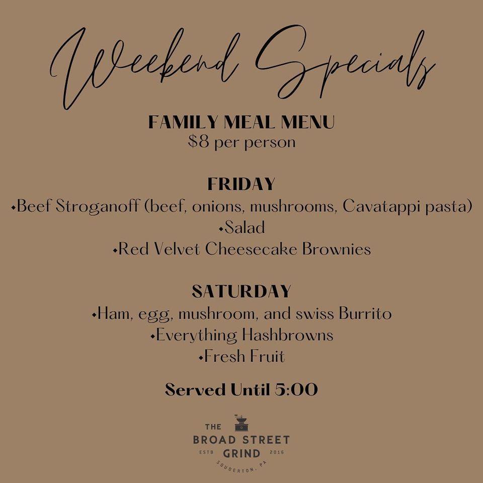 Menu at The Broad Street Grind pub & bar, Souderton