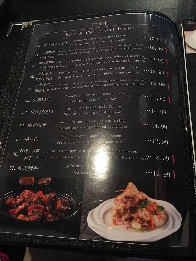 Menu at Tian Fu Restaurant, Brossard
