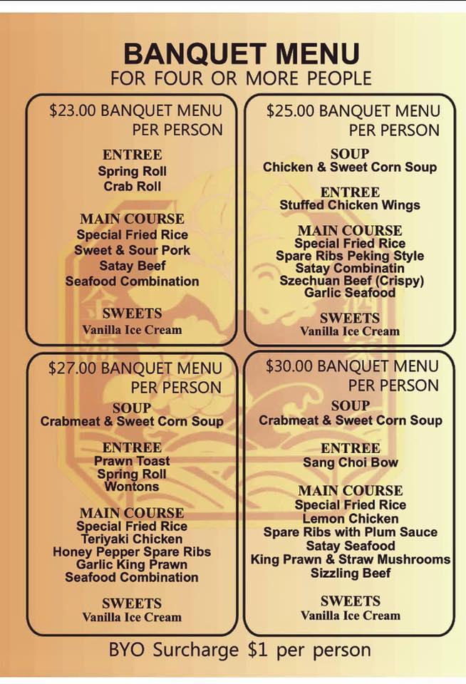 Menu at Garden Palace Chinese Restaurant, Australind, LOT 8 Old Coast Rd