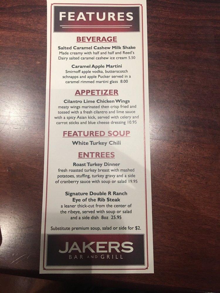Menu at Jakers Bar and Grill, Pocatello