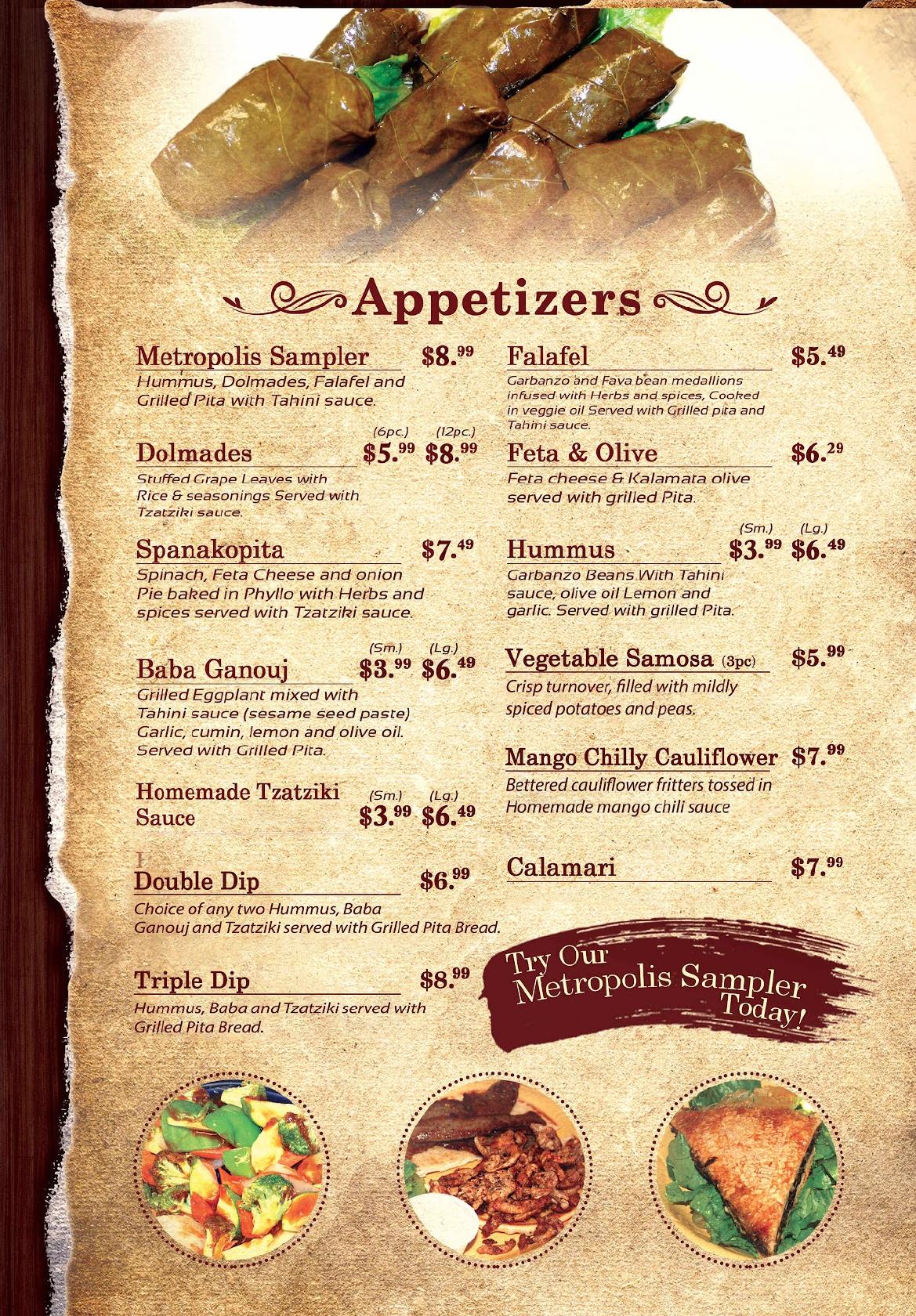 Menu at Metropolis Grill Warner Robins restaurant, Warner Robins