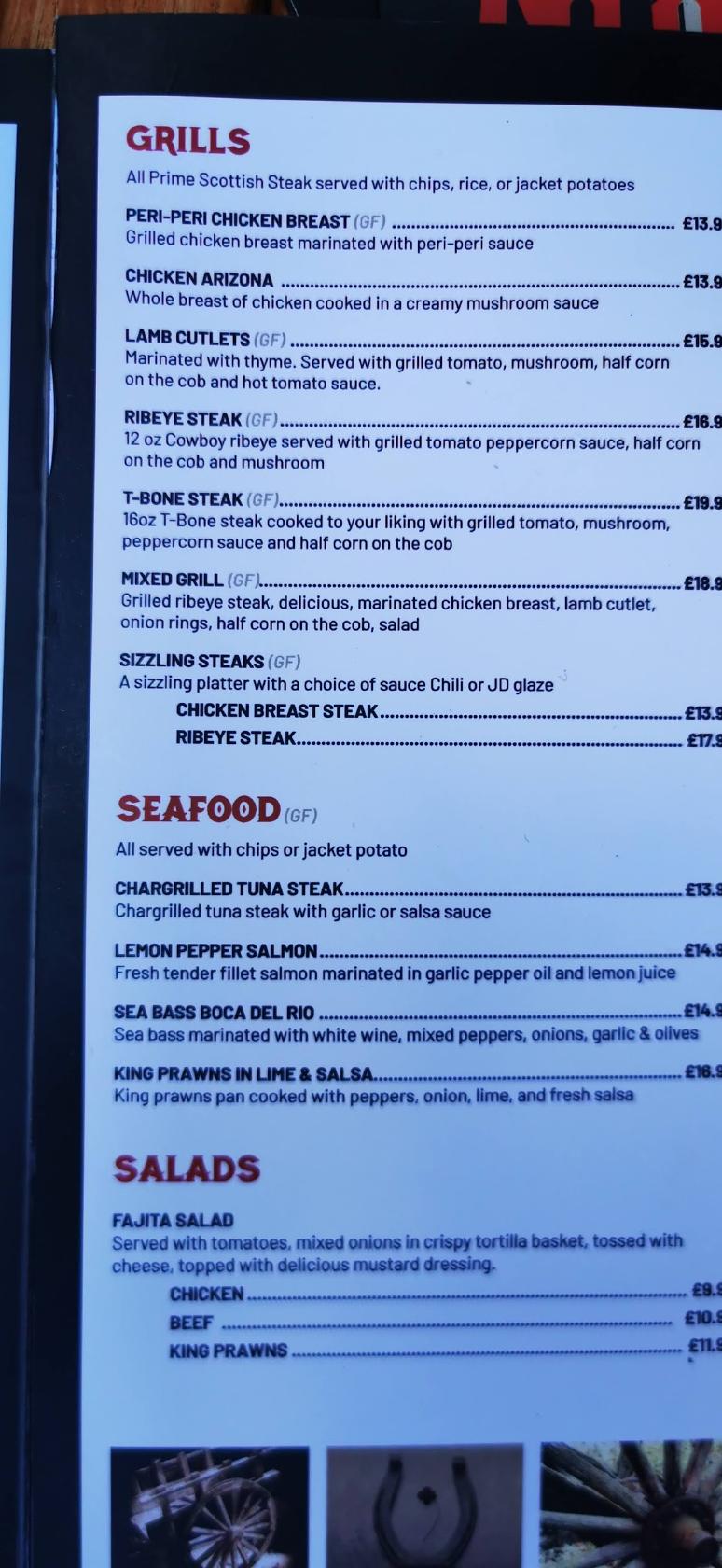 Menu at Saloon Bar & Grill, Herne Bay