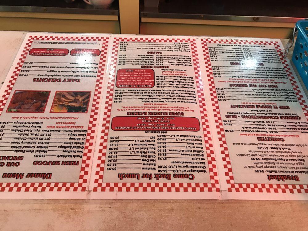 Menu at Windsor Diner restaurant, Windsor