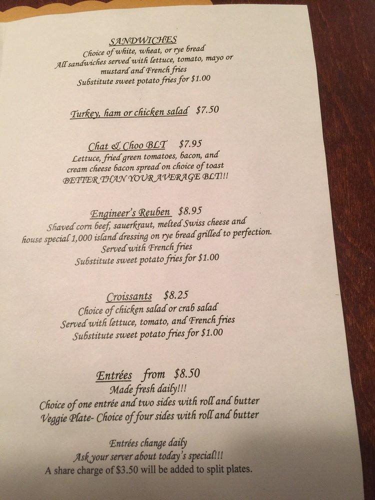 Menu at Chat & Choo LLC restaurant, Villa Rica
