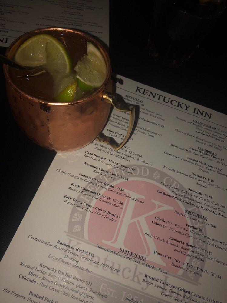 Menu at Kentucky Inn pub & bar, Denver