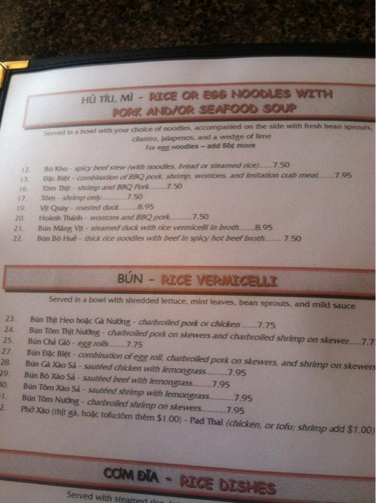 Carta de Linh Son Restaurant, Federal Way