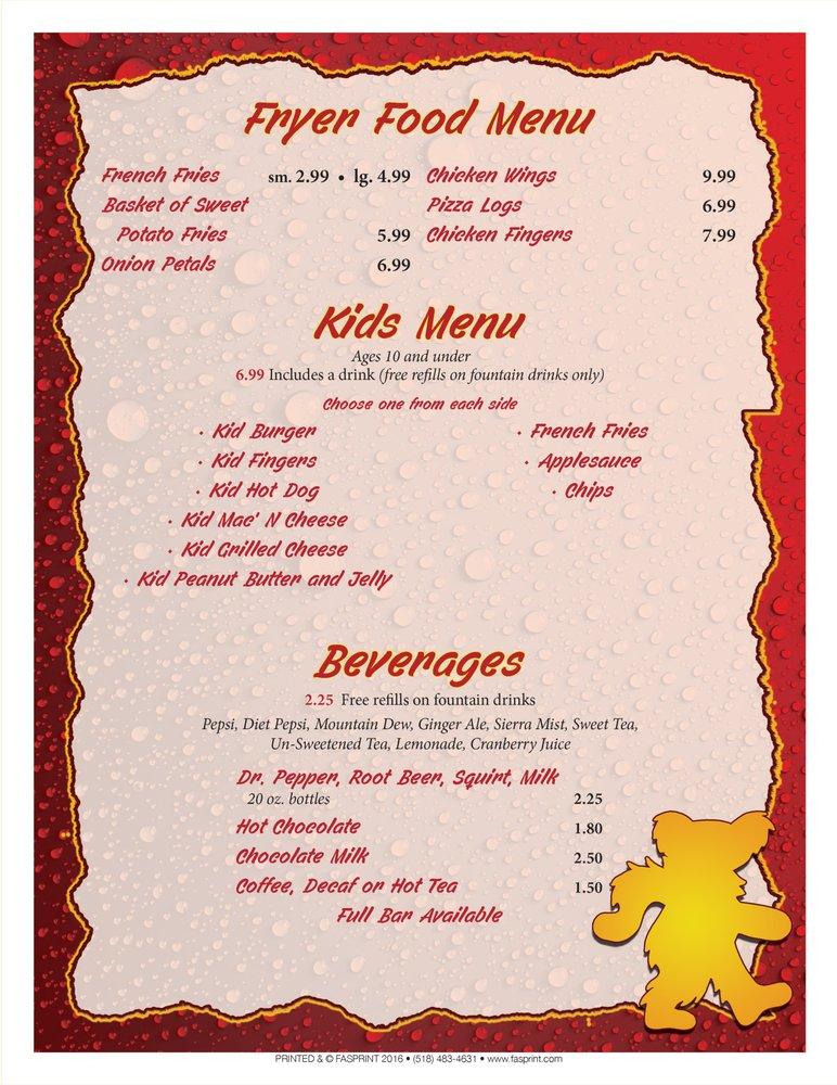 Menu at Main Street Grille restaurant, Arcade