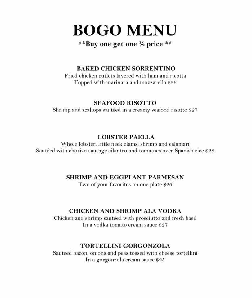 Menu at Nu-Cavu restaurant, Wallkill