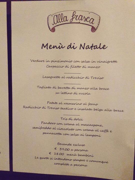 Menu da Ristorante Alla Frasca, Povoletto