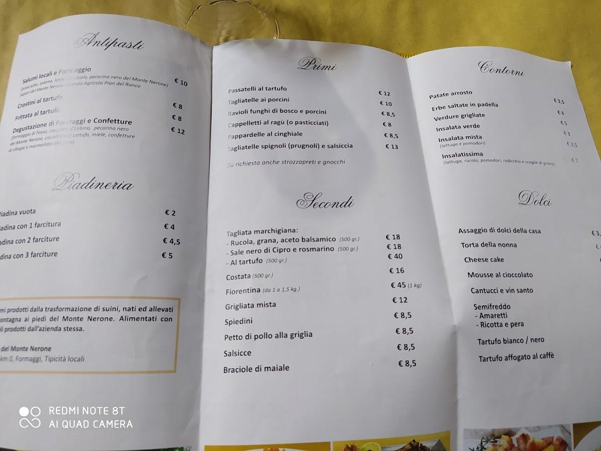 Menu da Ristorante Oasy Sant'Anna, Italia