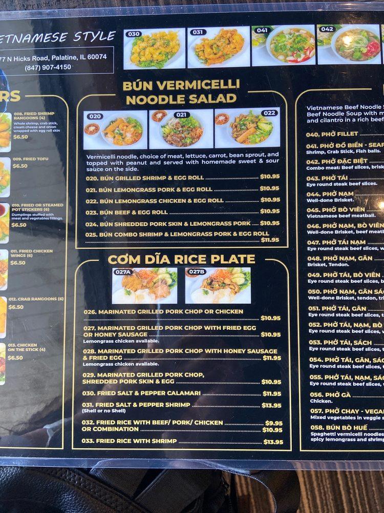 Menu at Viet Taste pub & bar, Palatine