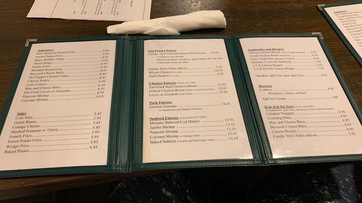 Menu at Wagner's Village Inn restaurant, Oldenburg