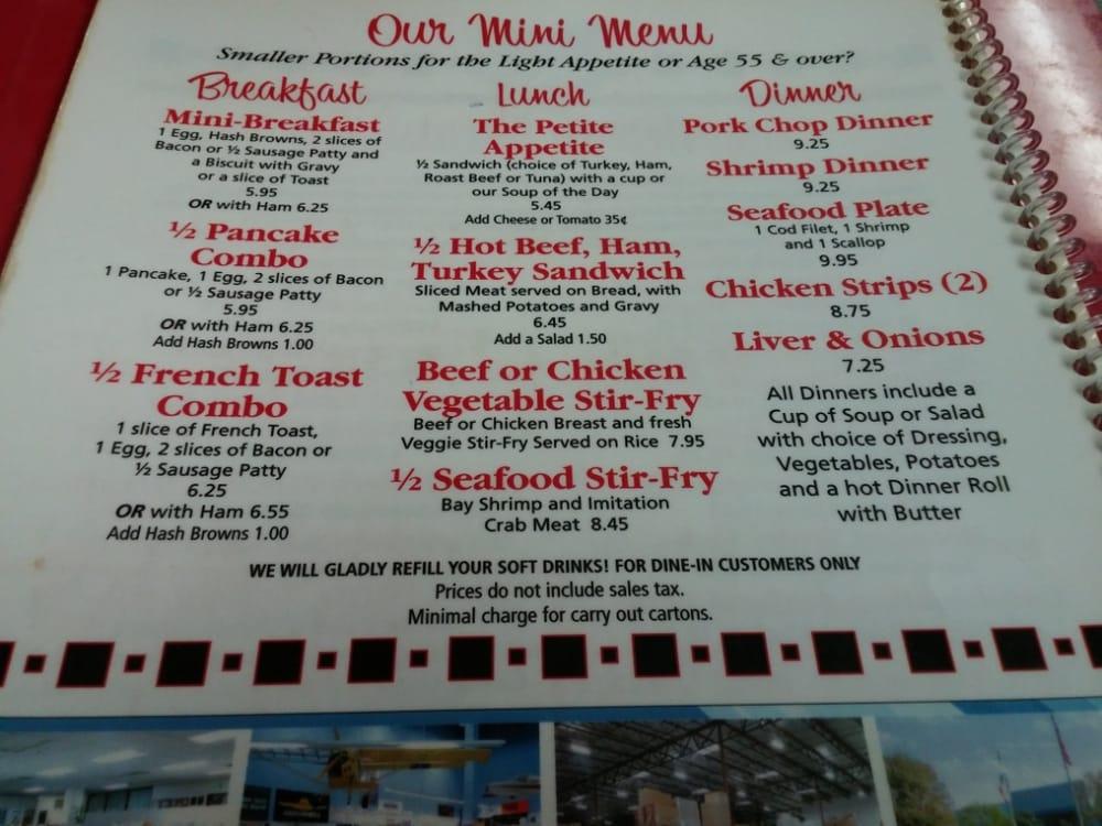 Menu at Flo's Airport Cafe, Chino