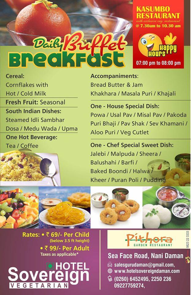 Menu at HOTEL SOVEREIGN (Pure Veg), Daman