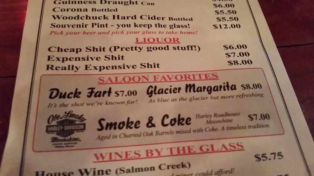 Menu at Red Dog Saloon pub & bar, Juneau