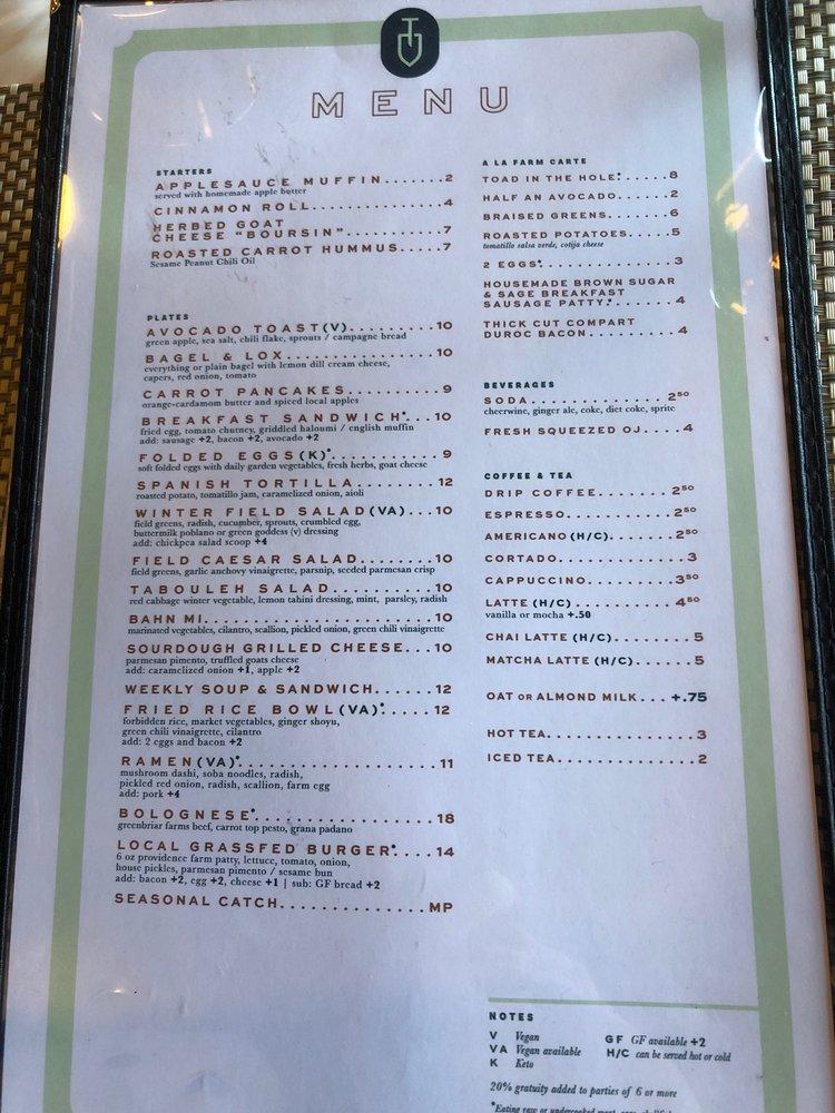 Menu at Topsoil Farm to Table Restaurant in Travelers Rest, SC ...