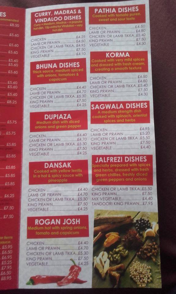 Menu at Chilli Spice fast food, Shrewsbury, 2 Ditherington Rd