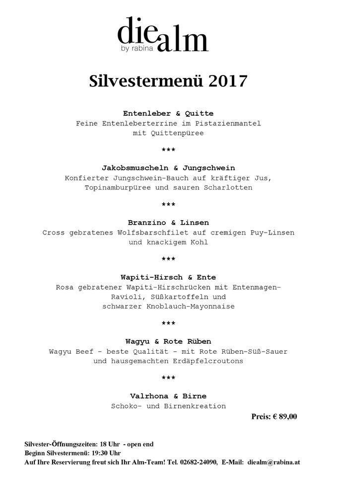 Menu at Die Alm by Rabina restaurant, Eisenstadt