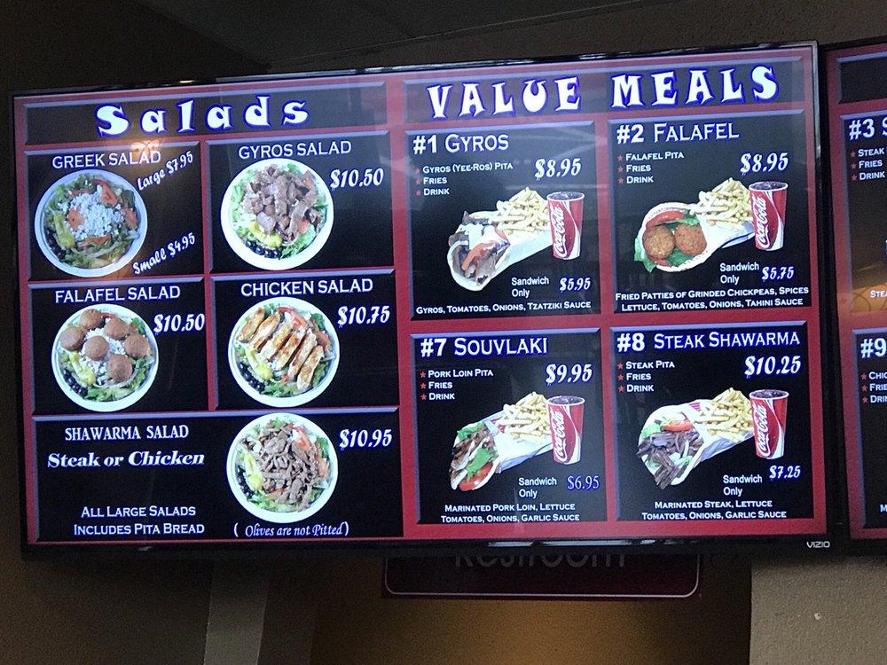 Menu at Greek Pita restaurant, Phoenix, W Happy Valley Rd