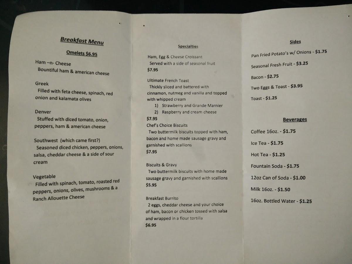 Menu at Griffin Family Cafe & Catering, Hancock