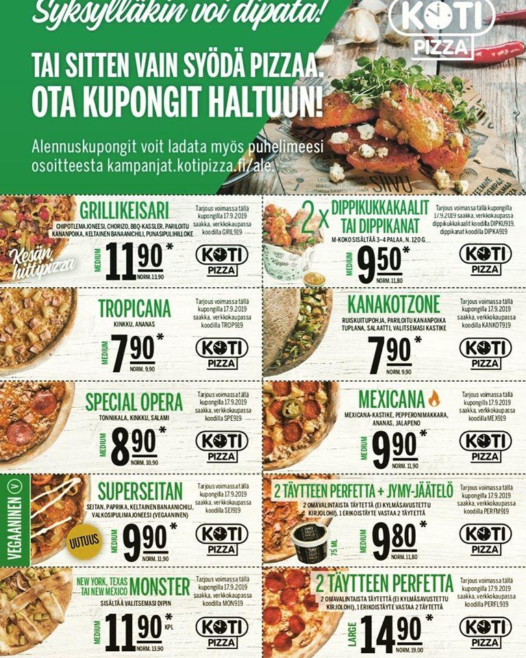 Menu at Kotipizza, Kaarina keskusta restaurant, Kaarina