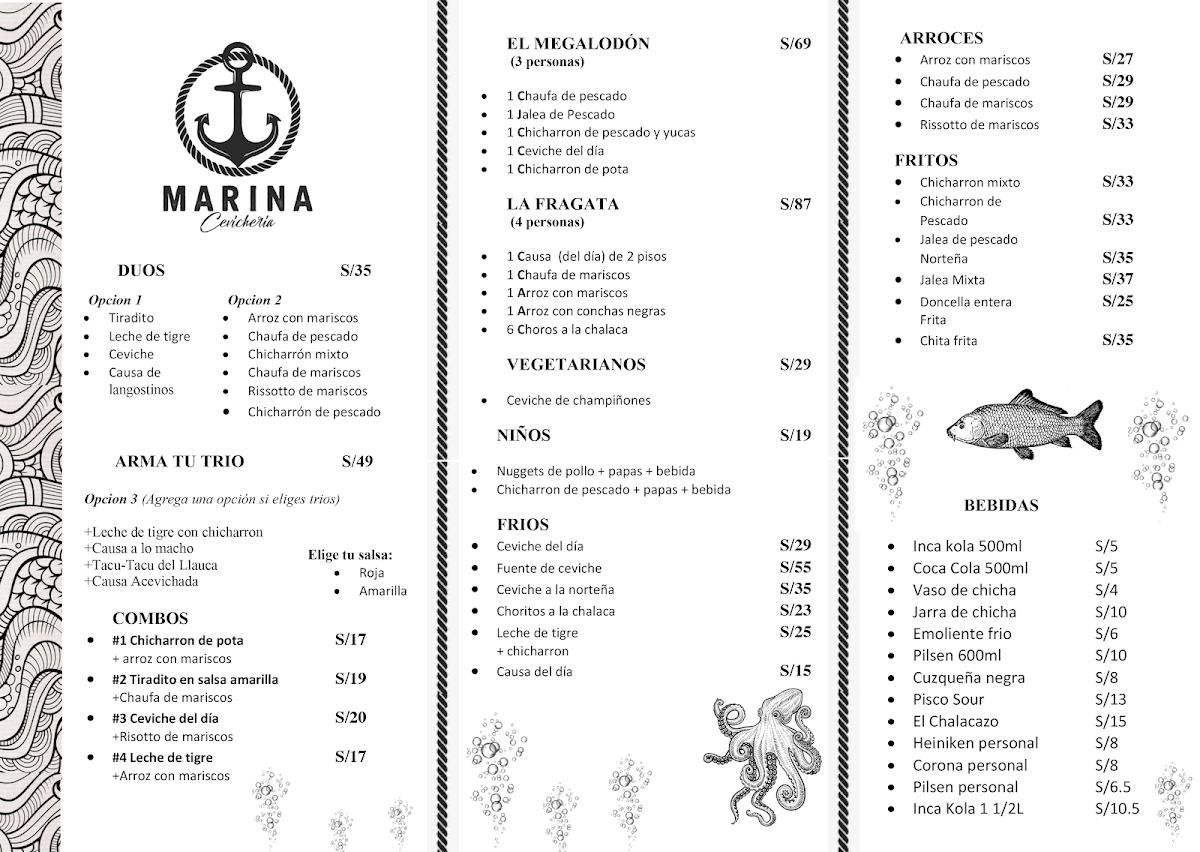 Carta del restaurante Marina - Cevichería, Callao