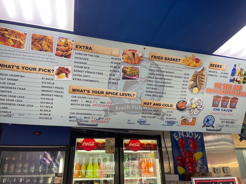 Menu at Ocean Seafood Market restaurant, Fort Worth