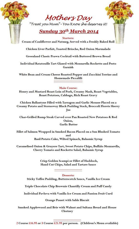 Menu at Redcliffe Bar and Restaurant, Inverness