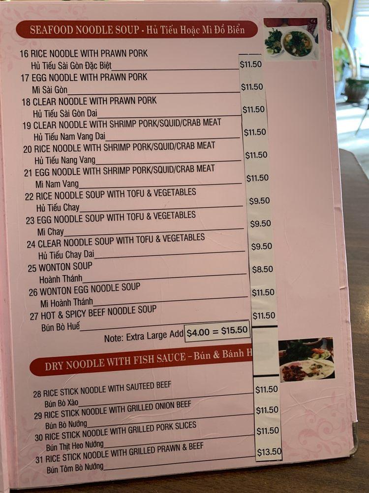 Menu at Saigon 2 Restaurant, Rio Rancho, Southern Boulevard Southeast ...