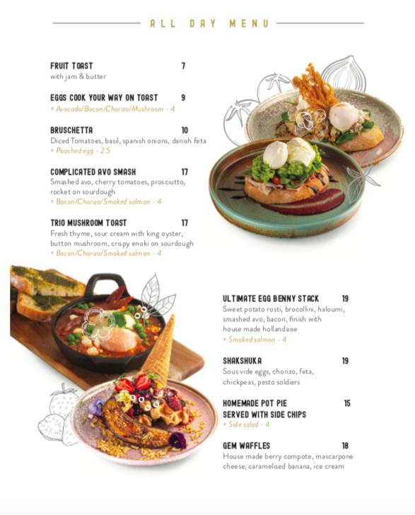 Menu at Senso & Co cafe, Midland