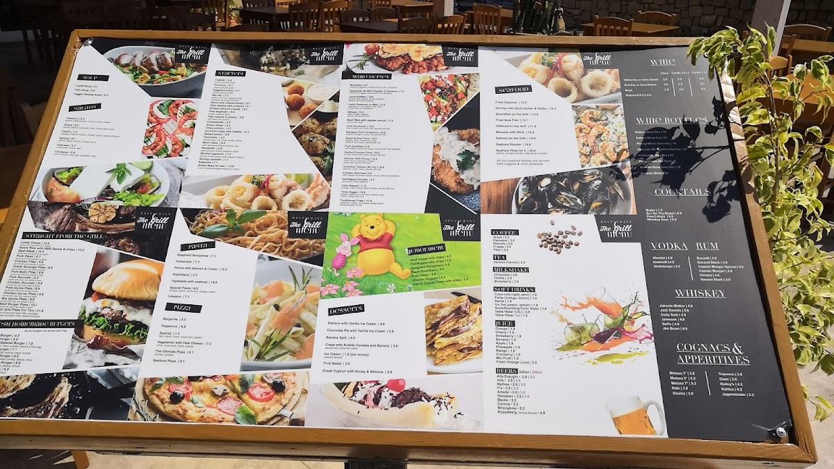 Menu at The Grill Restaurant, Lardos, Lothiarika