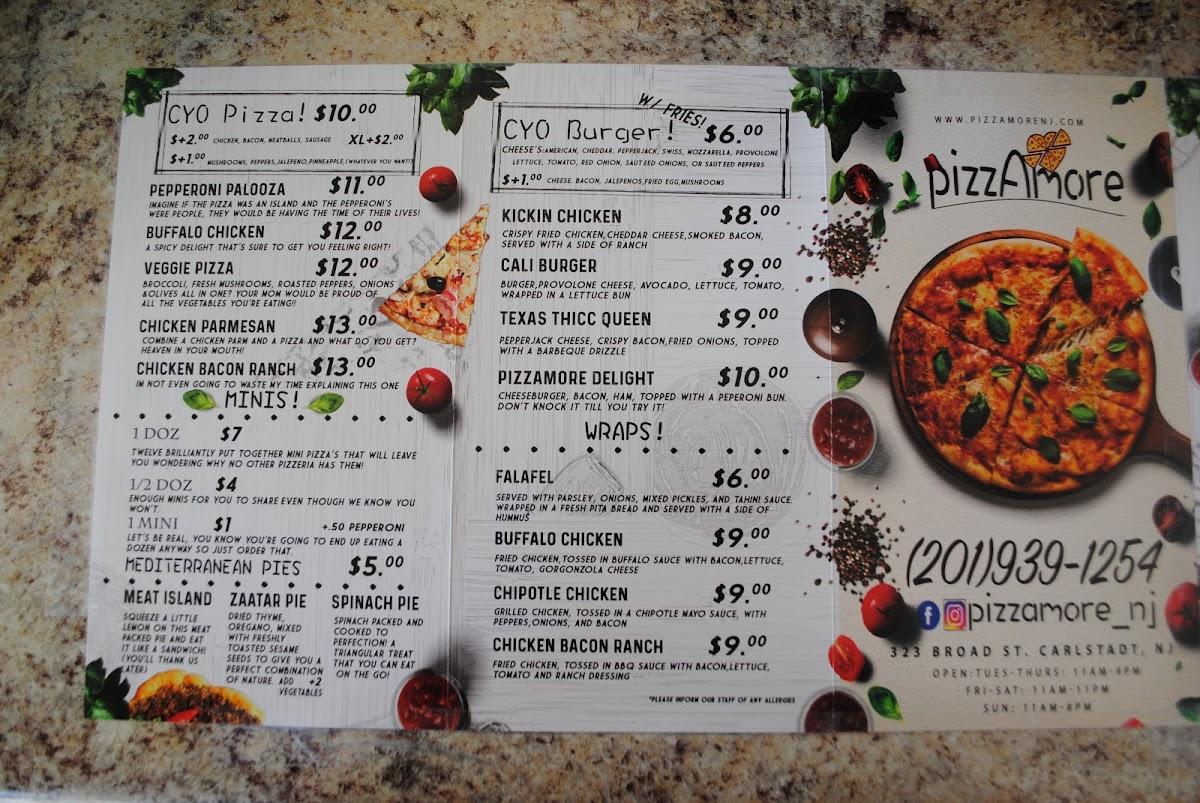 Menu at PizzAmore Italian Kitchen pizzeria, Carlstadt