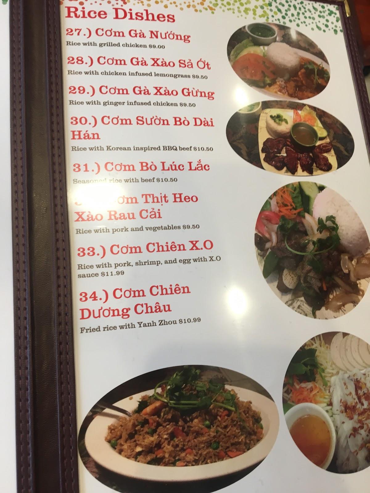 Menu at Que Huong Restaurant, Madison Heights