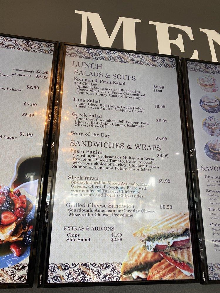 Menu at Sleek Crêperie Café — Fairfield restaurant, Cypress