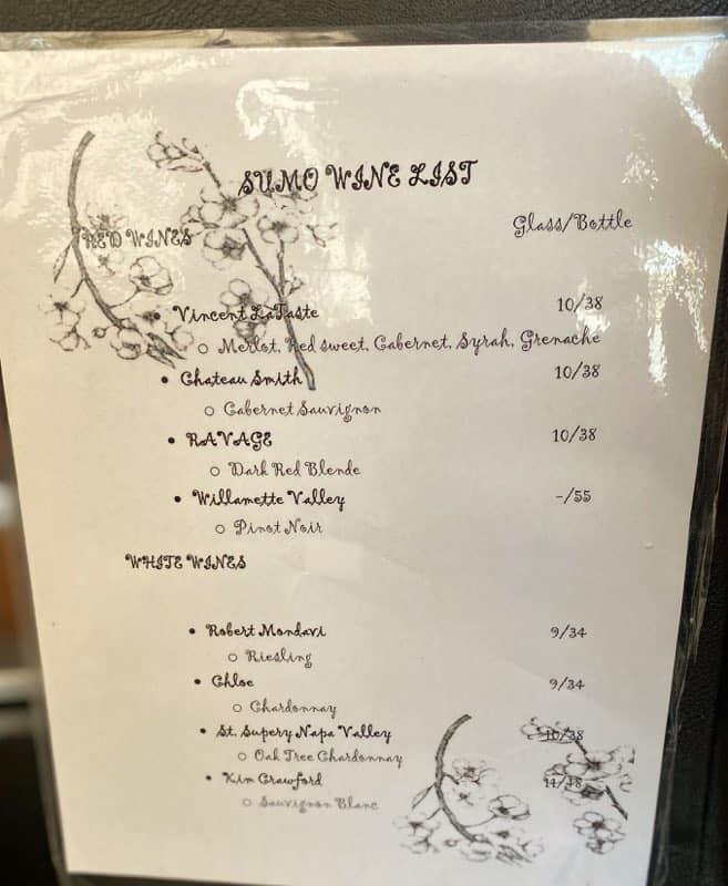 Menu at Sumo Japanese Steakhouse & Sushi Bar, Biloxi, Beach Blvd #1