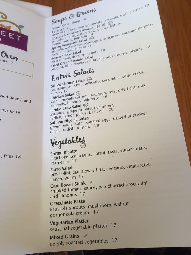Carta de Backstreet Cafe, Houston