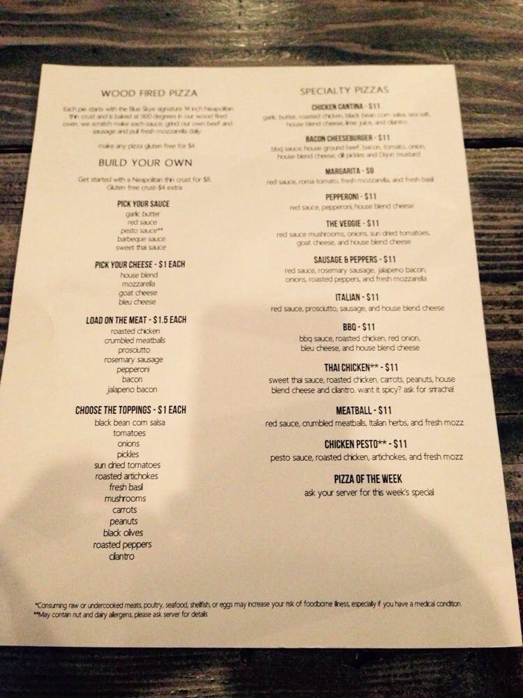 Menu at Blue Skye Brewery and Eats pub & bar, Salina