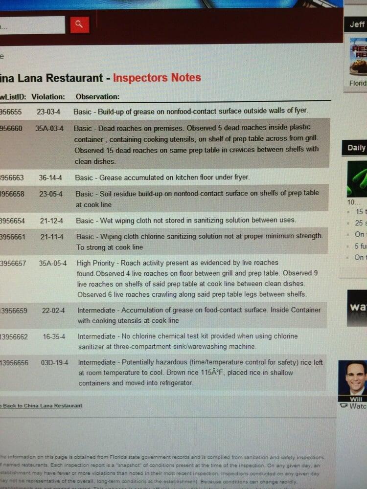 Menu at China Lane Restaurant, Hollywood