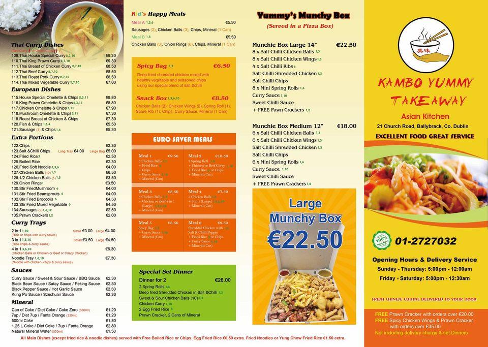 Menu at Kambo restaurant, Dublin