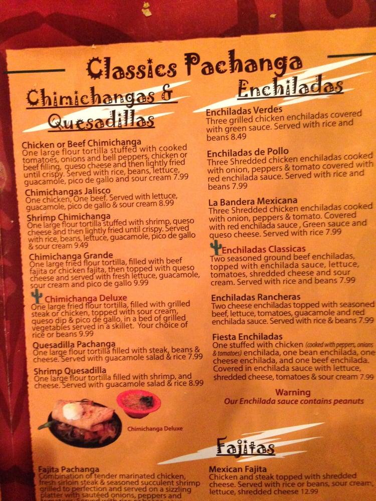 Menu at La Pachanga Mexican Restaurant, Festus, 900 S Truman Blvd