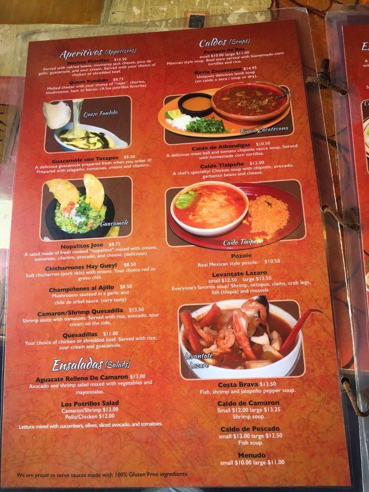 Menu at Los Potrillos pub & bar, Santa Fe