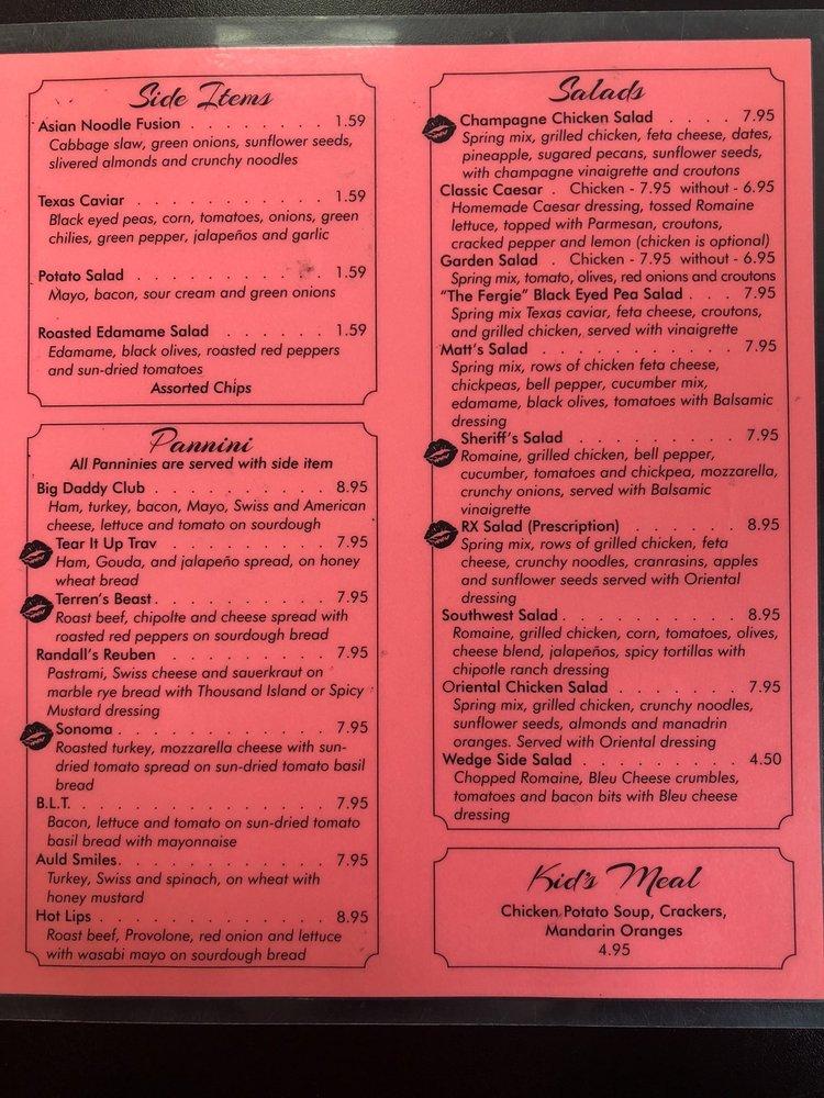 Menu at Lucy's Two cafe, McAlester