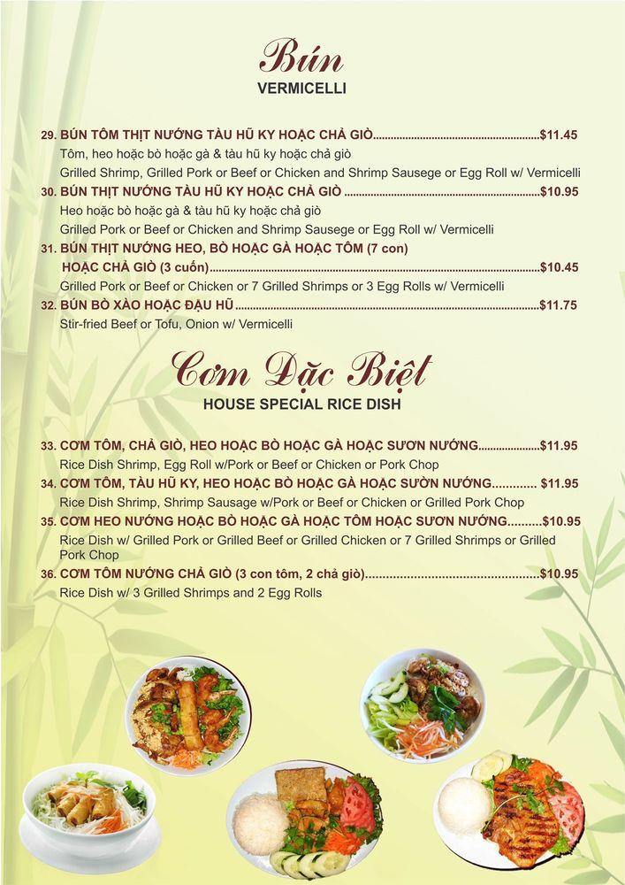 Menu at Pho Tan restaurant, Lakeland, S Combee Rd