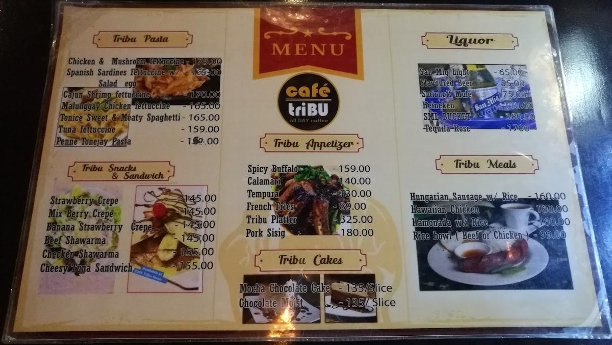 Carta de Cafe Tribu, Dávao