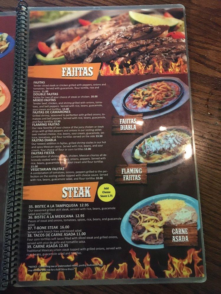 Menu at El Campesino Mexican Grill restaurant, Springville