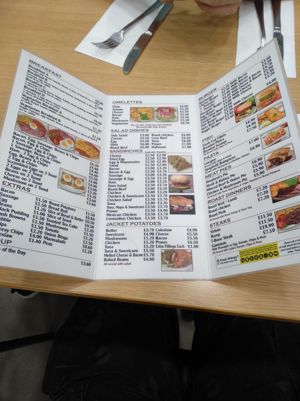 Menu at Local Cafe, Huntingdon