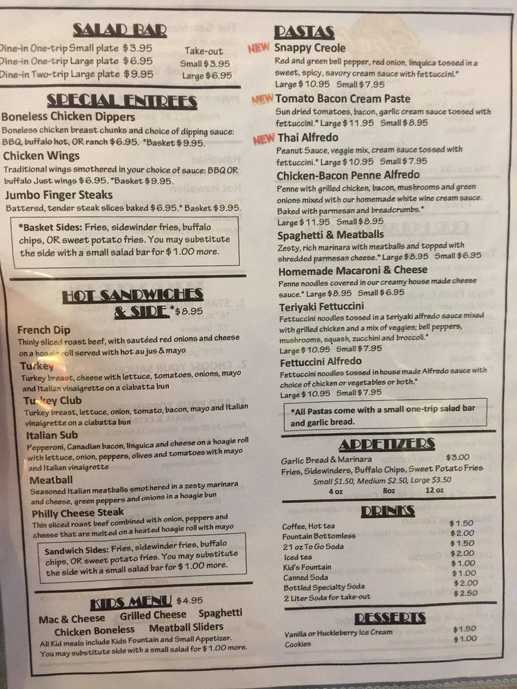 Menu at Spot Pizza pizzeria, Marsing